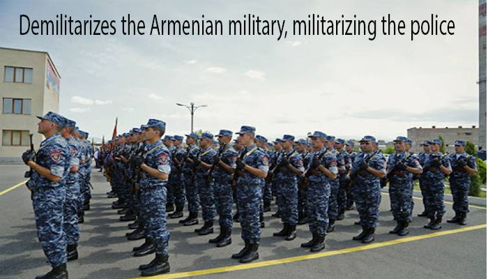 Pashinyan demilitarizes the Armenian military, militarizing the police, with The Help of the USA ...